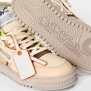 Off-White Off Court Ld99 Colorblocked High Top Sneakers - Nude