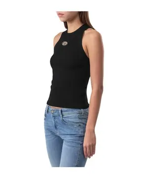 DIESEL® Sleeveless Knit Vest With Logo Detail