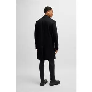 Hugo Boss Single-breasted Mid-length Wool Coat