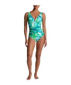 Ralph Lauren Ring Detail Plunge Swimsuit - Brown