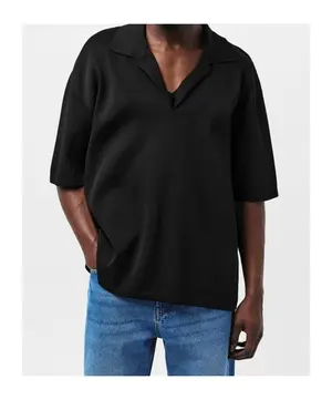 AMI Paris Knitted Short-sleeved Polo Shirt