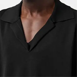 AMI Paris Knitted Short-sleeved Polo Shirt
