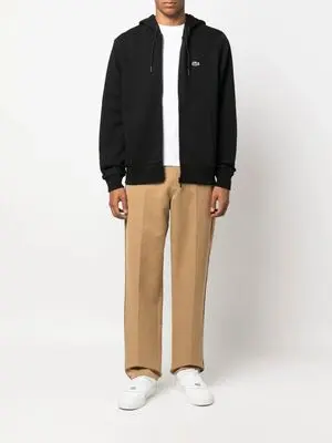 Lacoste Full-zip Hooded Sweatshirt - Black