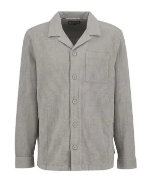 Barbour Waffle Knit Shirt Jacket - Gray