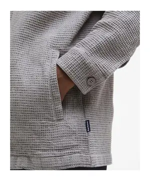 Barbour Waffle Knit Shirt Jacket - Gray