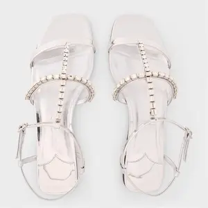 JIMMY CHOO Gwyn Flat Sandals With Buckle Detail - White