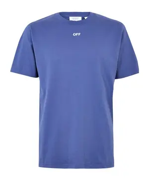 Off-White Color-blocking Short-sleeved Shirts - Blue