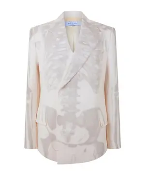 Off-White Skeleton Print Double-breasted Blazer