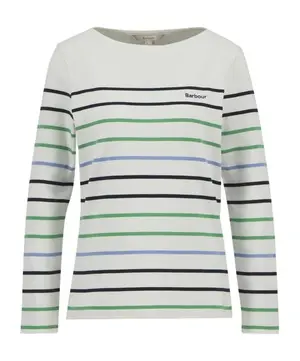 Barbour Hawkins Striped Long Sleeved Top - Cloud Stripe