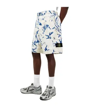 Stone Island Camo Cargo Shorts