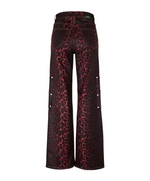 Women's Red Black Jeans