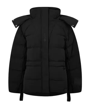 GANNI Hooded Puffer Coat With Duck Down Filling - Black