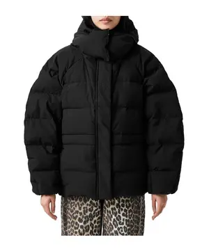 GANNI Hooded Puffer Coat With Duck Down Filling