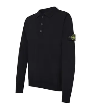 Stone Island Button Wool Polo Shirt