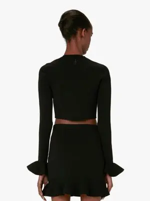 J.W.ANDERSON Ruffle Detailed Ribbed Cropped Top