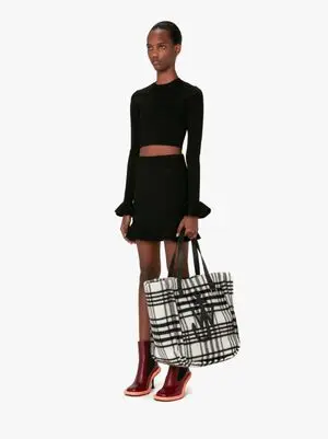 J.W.ANDERSON Ruffle Detailed Ribbed Cropped Top