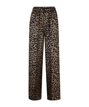 Max Mara Leopard Print High-waisted Loose Fit Trousers - Black