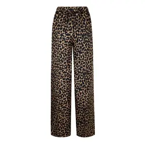 Max Mara Leopard Print High-waisted Loose Fit Trousers - Black