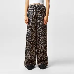 Max Mara Leopard Print High-waisted Loose Fit Trousers - Black