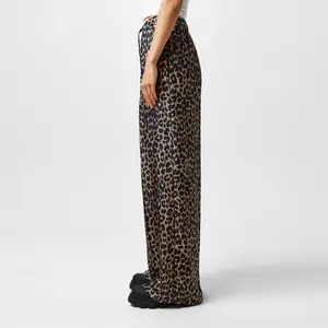 Max Mara Leopard Print High-waisted Loose Fit Trousers - Black