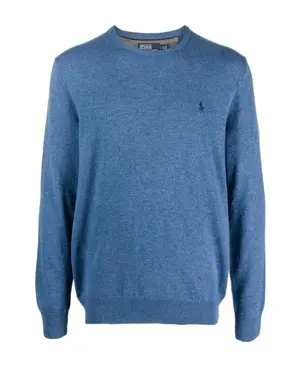 Polo Ralph Lauren Wool-knit Jumper With Iconic Polo Pony - Blue