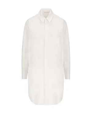 Palm Angels Embellished Logo Shirt Dress - White