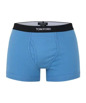 TOM FORD Logo Cotton Boxer Briefs - Blue