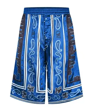 Off-White Quick-dry Printed Shorts - Blue
