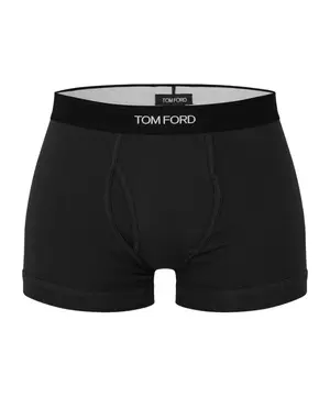 TOM FORD Logo Cotton Boxer Briefs - Black
