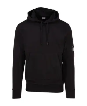 C.P. COMPANY Logo Plaque Drawstring Hoodie - Black