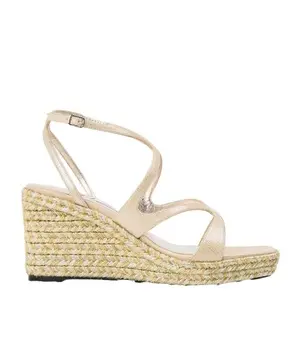 JIMMY CHOO Ayla 85 Wedge Sandals - Nude
