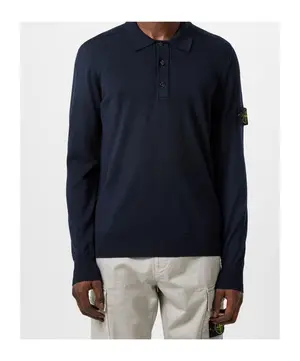 Stone Island Button Wool Polo Shirt