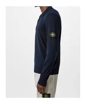 Stone Island Button Wool Polo Shirt