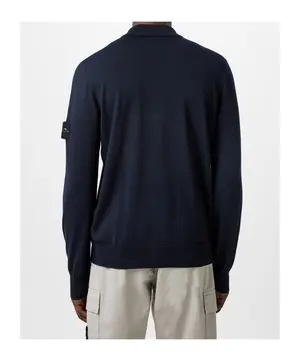 Stone Island Button Wool Polo Shirt