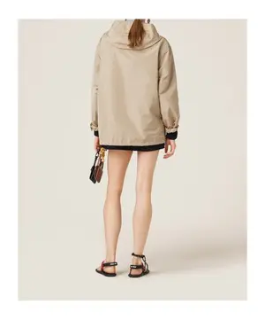 Miu Miu Lightweight Hooded Jacket - Rope Ash