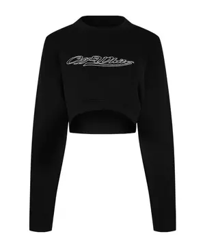 Off-White Cropped Sweatshirt With Logo Detail