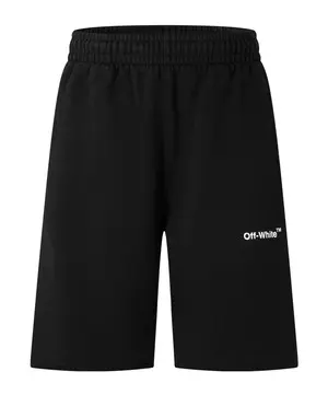 Off-White Cotton Jogger Shorts With Logo Detail