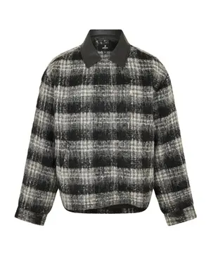REPRESENT Zippered Plaid Shirt Jacket