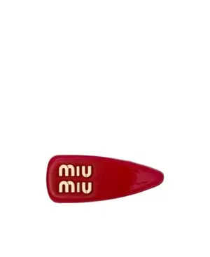 Miu Miu Patent Leather Hair Clip - Red