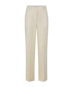 Off-White Fresco Straight Leg Trousers - Nude