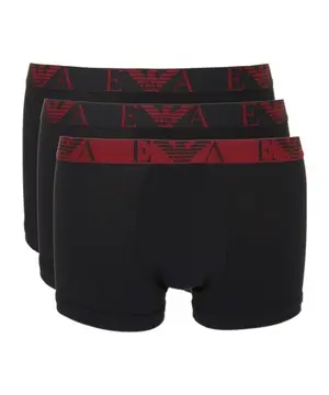 Emporio Armani 3-pack Logo Trunks - Black