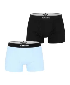 TOM FORD Plain Cotton Boxer Briefs, 2-pack - Black