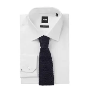 Hugo Boss Knit Neck Tie - White