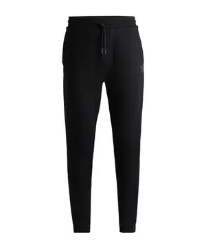 Hugo Boss Solid Color Cuffed Casual Pants - Black