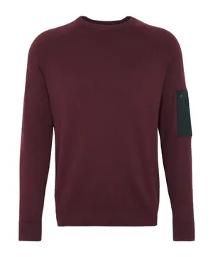 Barbour Crew Neck Sweater With Zip Pocket Detail