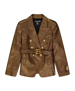 Balmain Logo Detailed Blazer - Brown