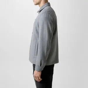 Hugo Boss Light Grey Fine Striped Shirt-style Casual Jacket