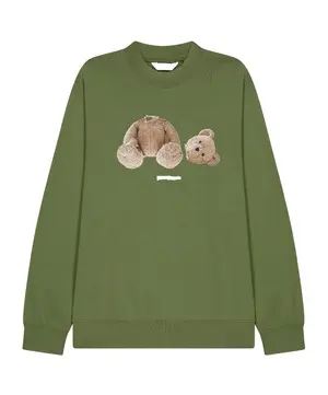 Palm Angels Bear Crewneck Jumper - Green