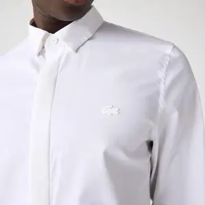 Lacoste Slim Fit Concealed Placket Poplin Shirt
