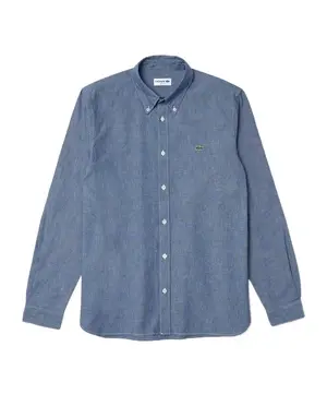 Lacoste Slim Fit Concealed Placket Poplin Shirt - Blue